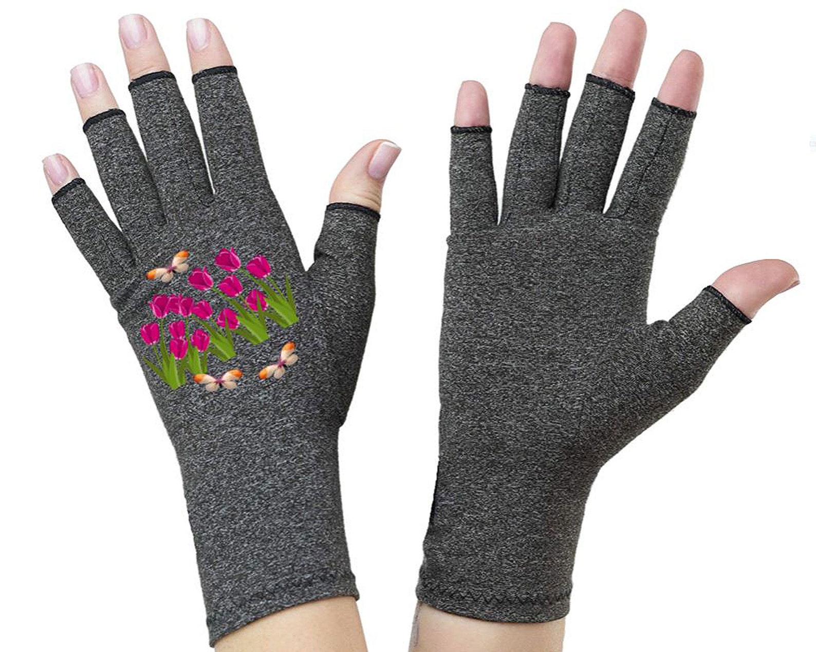 Tulip Fingerless Compression Gloves: Arthritis Relief, Texting, Driving ...