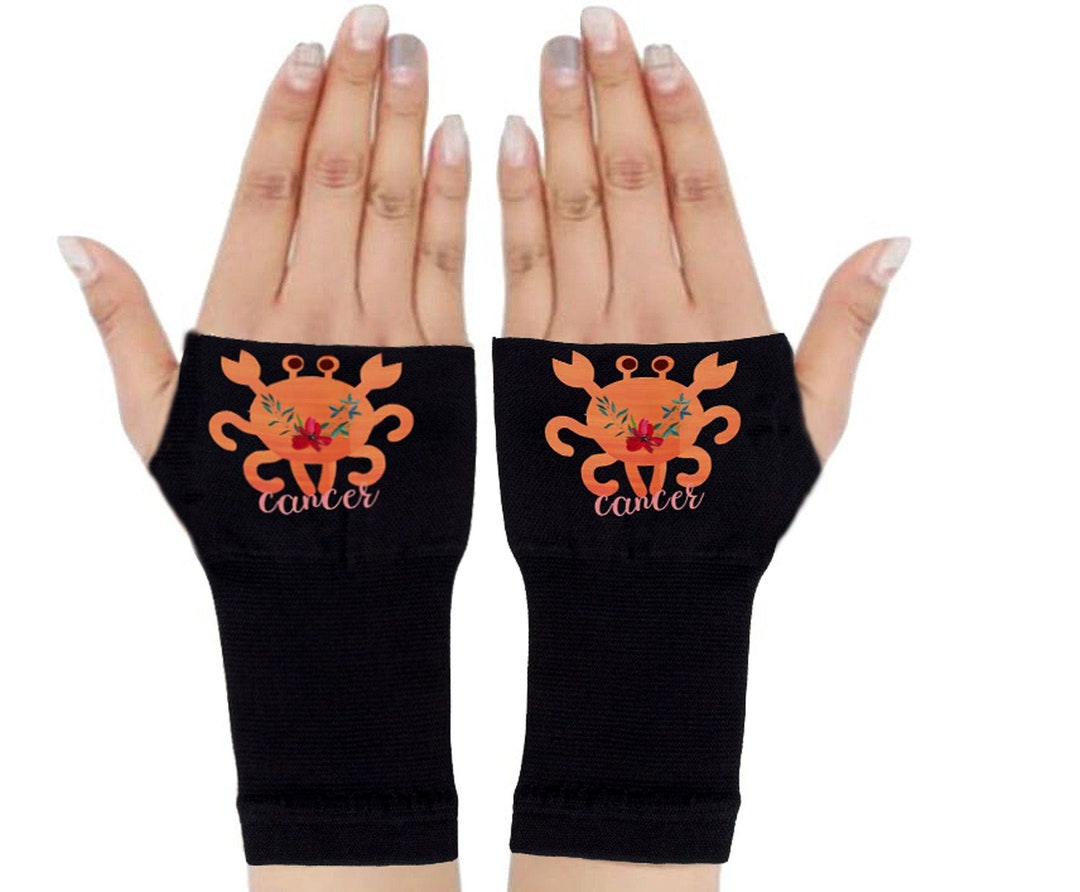 Cancer Zodiac Fingerless Gloves compression Gloves gloves - Etsy