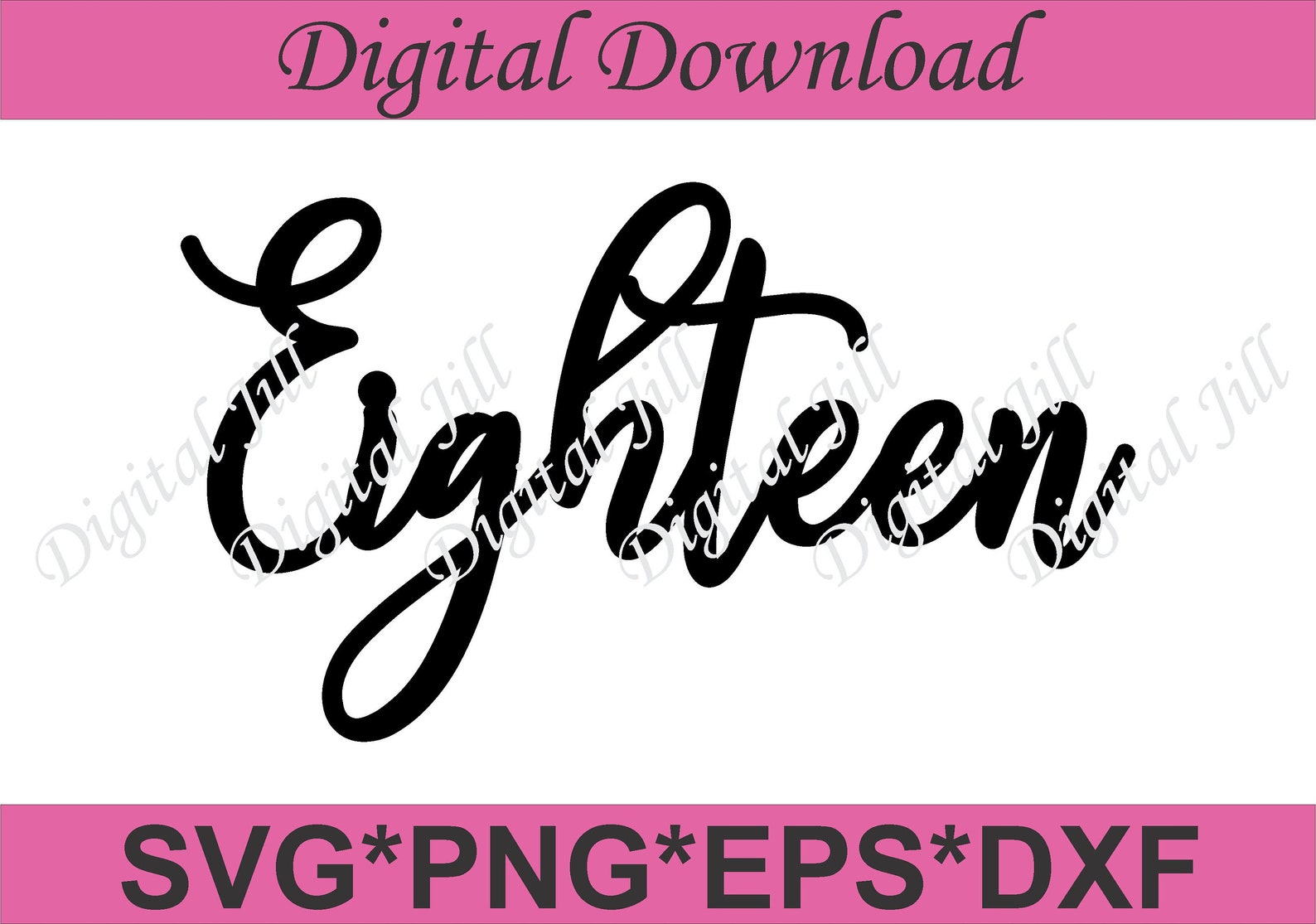 Eighteen Cake Topper. Cake Topper Svg, Png. 18th Birthday Cake Topper ...