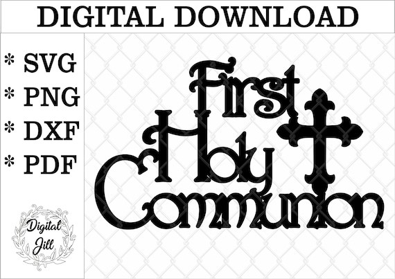 First Holy Communion Cake Topper Svg. Holy Communion Cake - Etsy