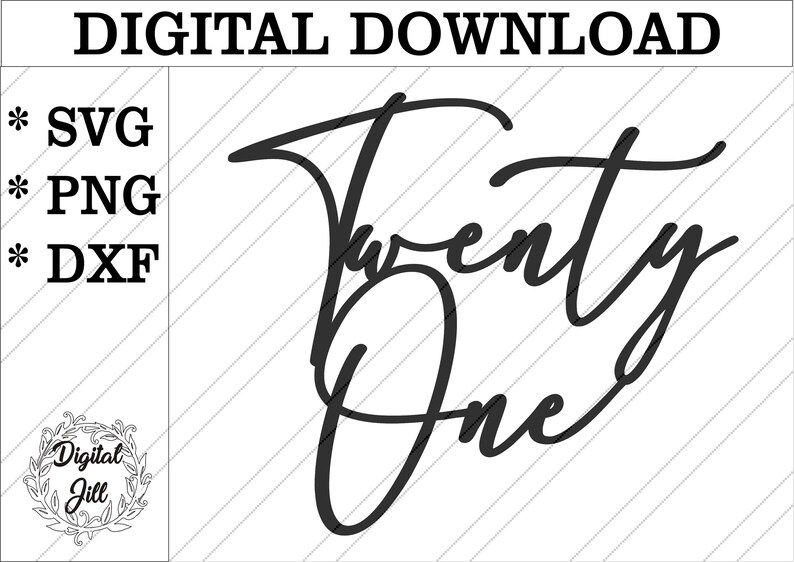 Twenty One Cake Topper Svg File. Modern Twenty One Birthday - Etsy