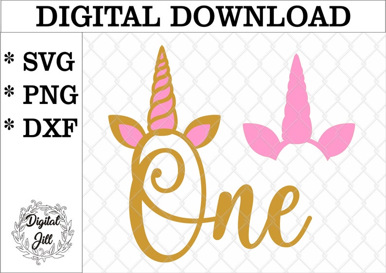 One Svg File. One Unicorn Cake Topper Svg. Digital File. 1st - Etsy