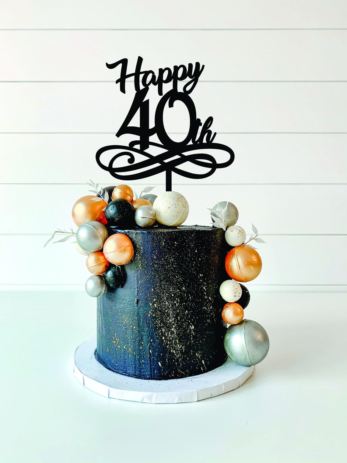 Happy 40th Cake Topper SVG. Happy 40th Png. Digital Happy 40th | Etsy