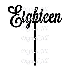 Eighteen Cake Topper. Cake Topper Svg, Png. 18th Birthday Cake Topper ...