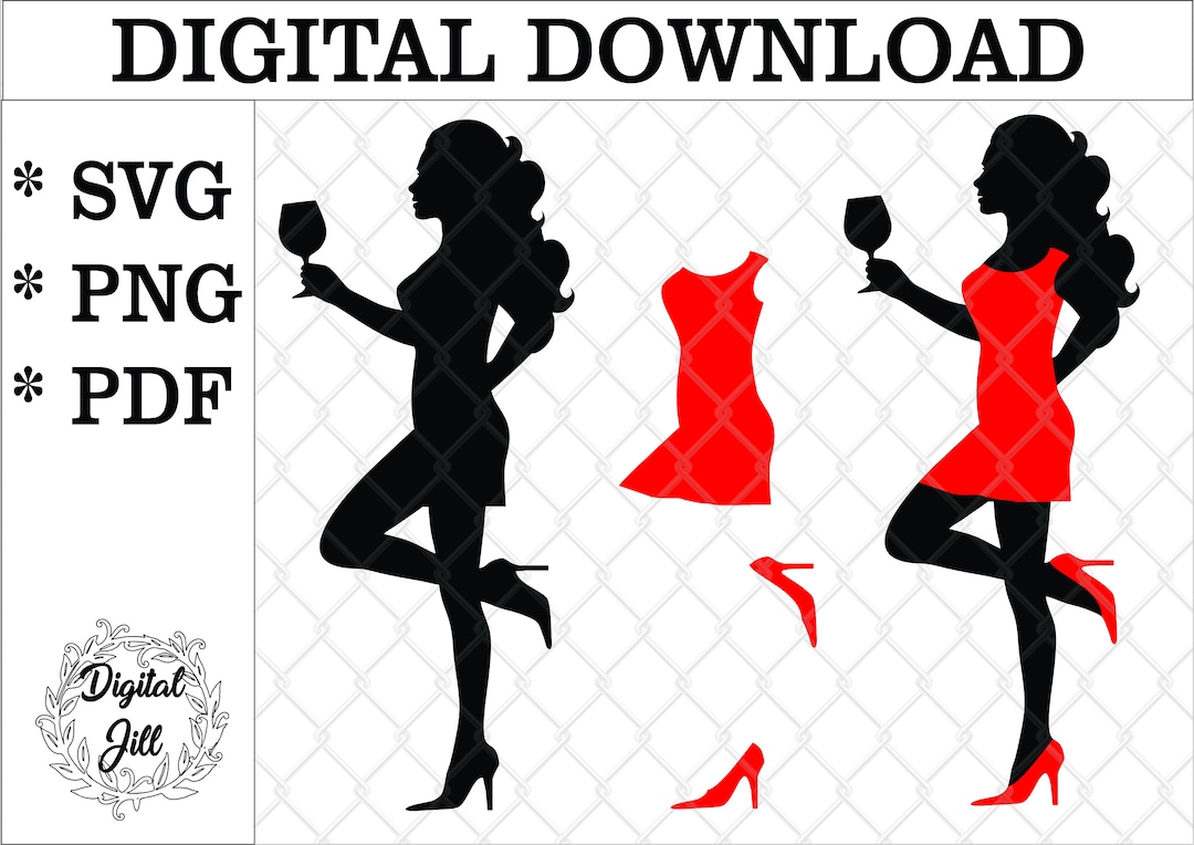 Standing Lady Silhouette Cake Topper Svg. Cake Topper. Digital File ...