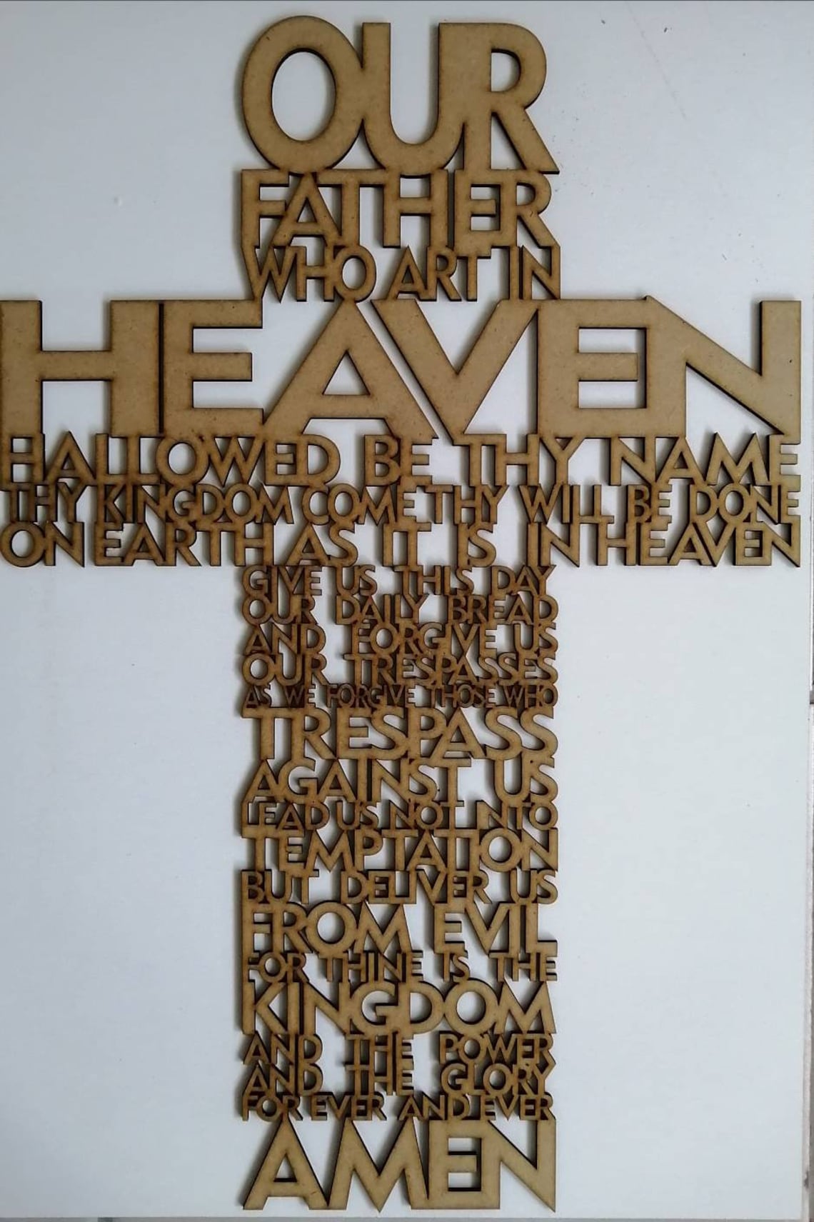 Lord's Prayer Lasercut Cross File. Our Father Cross Svg - Etsy