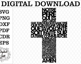 Lord's Prayer Lasercut Cross File. Our Father Cross Svg | Etsy UK