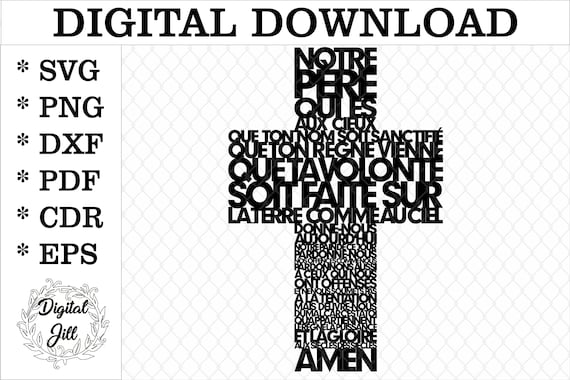 Notre Père Lord's Prayer French Version Lasercut Cross | Etsy Canada