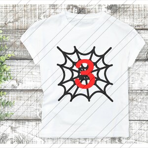 Spider Web and 3 Svg. 3rd Birthday and Spider Web Svg. Spider Themed ...