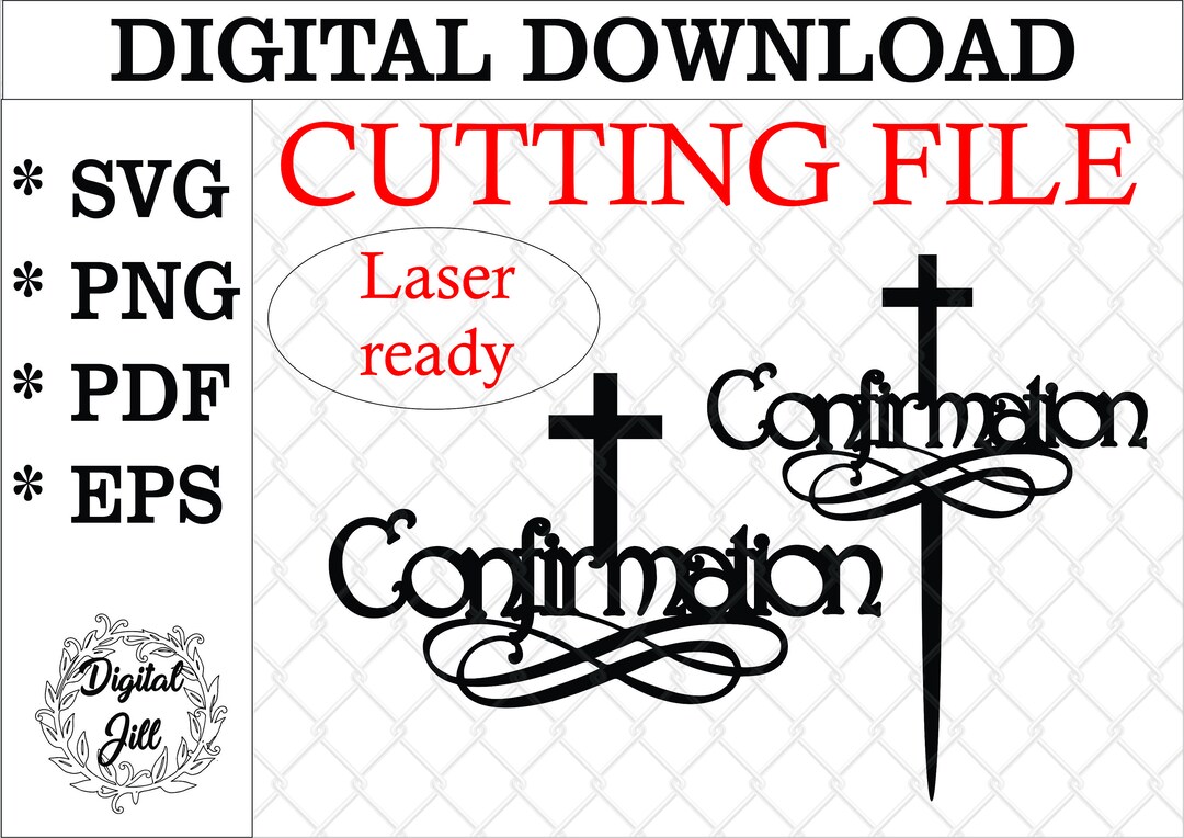 Confirmation Cake Topper Svg. Digital Confirmation Cake Topper ...