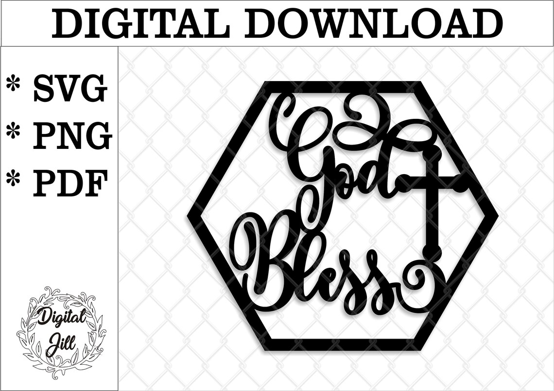 God Bless Cake Topper Svg. God Bless Digital Download. God - Etsy