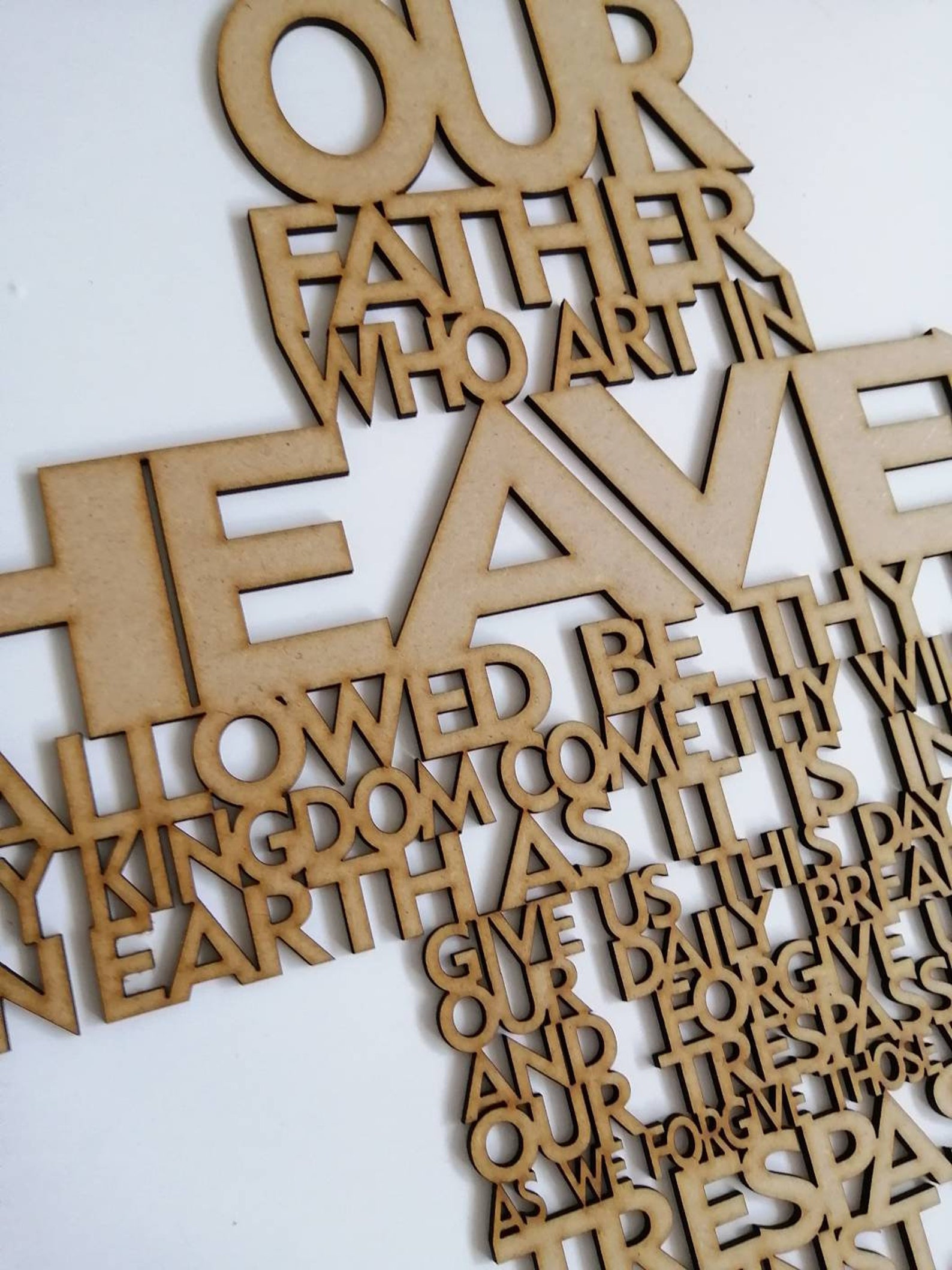 Lord's Prayer Lasercut Cross File. Our Father Cross Svg Lord's Prayer ...