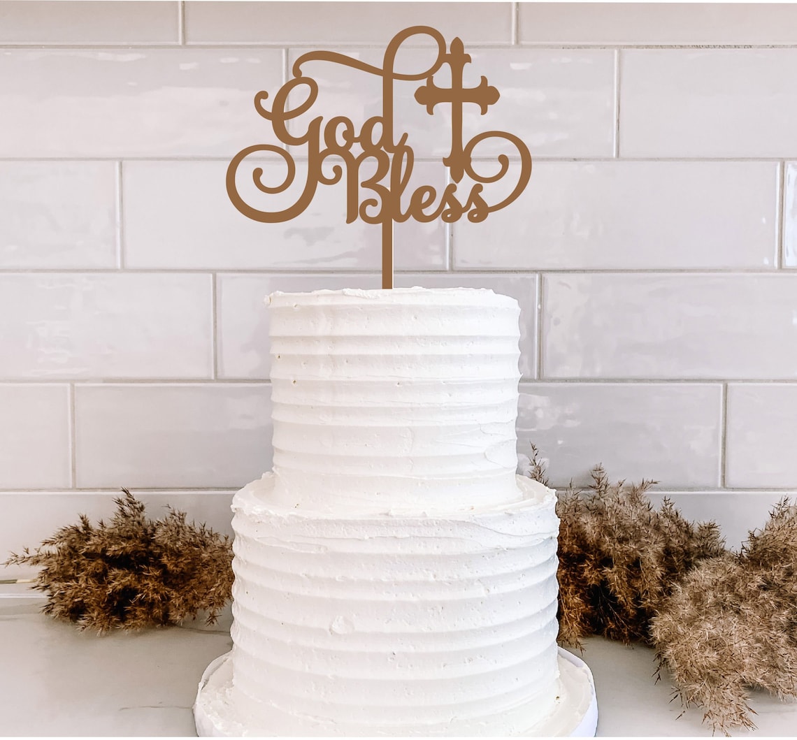 God Bless Cake Topper Svg. God Bless Digital Download. God - Etsy