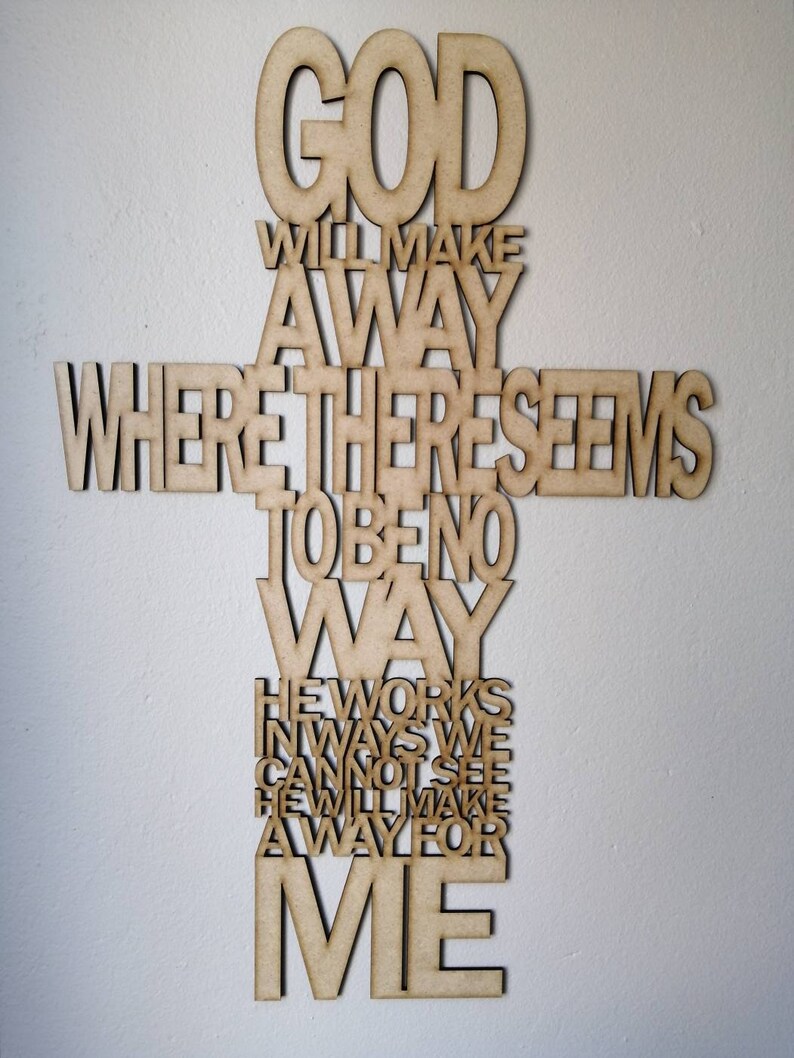 God Will Make a Way Lasercut Cross File. Cross Svg Religious | Etsy