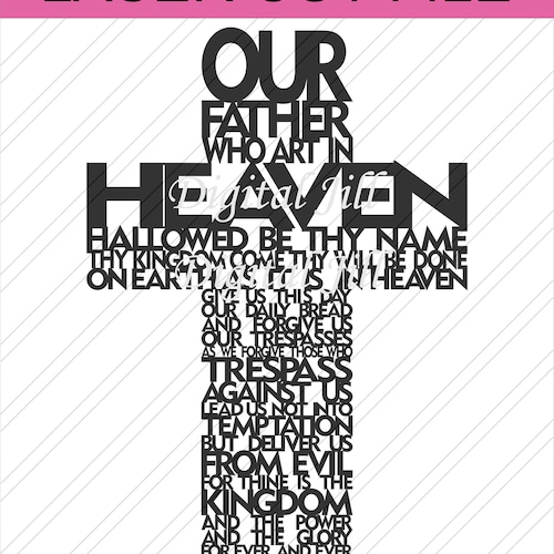 Lord's Prayer Lasercut Cross File. Our Father Cross Svg | Etsy