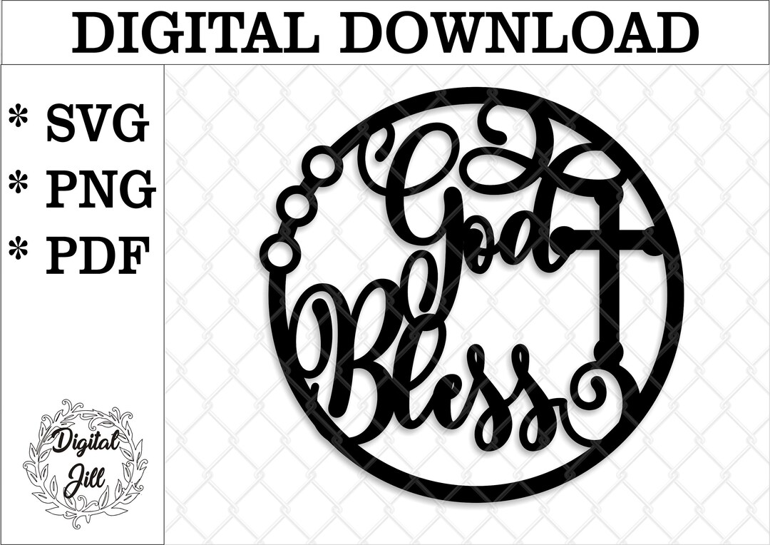 God Bless Cake Topper Svg. God Bless Digital Download. God Bless Cake ...