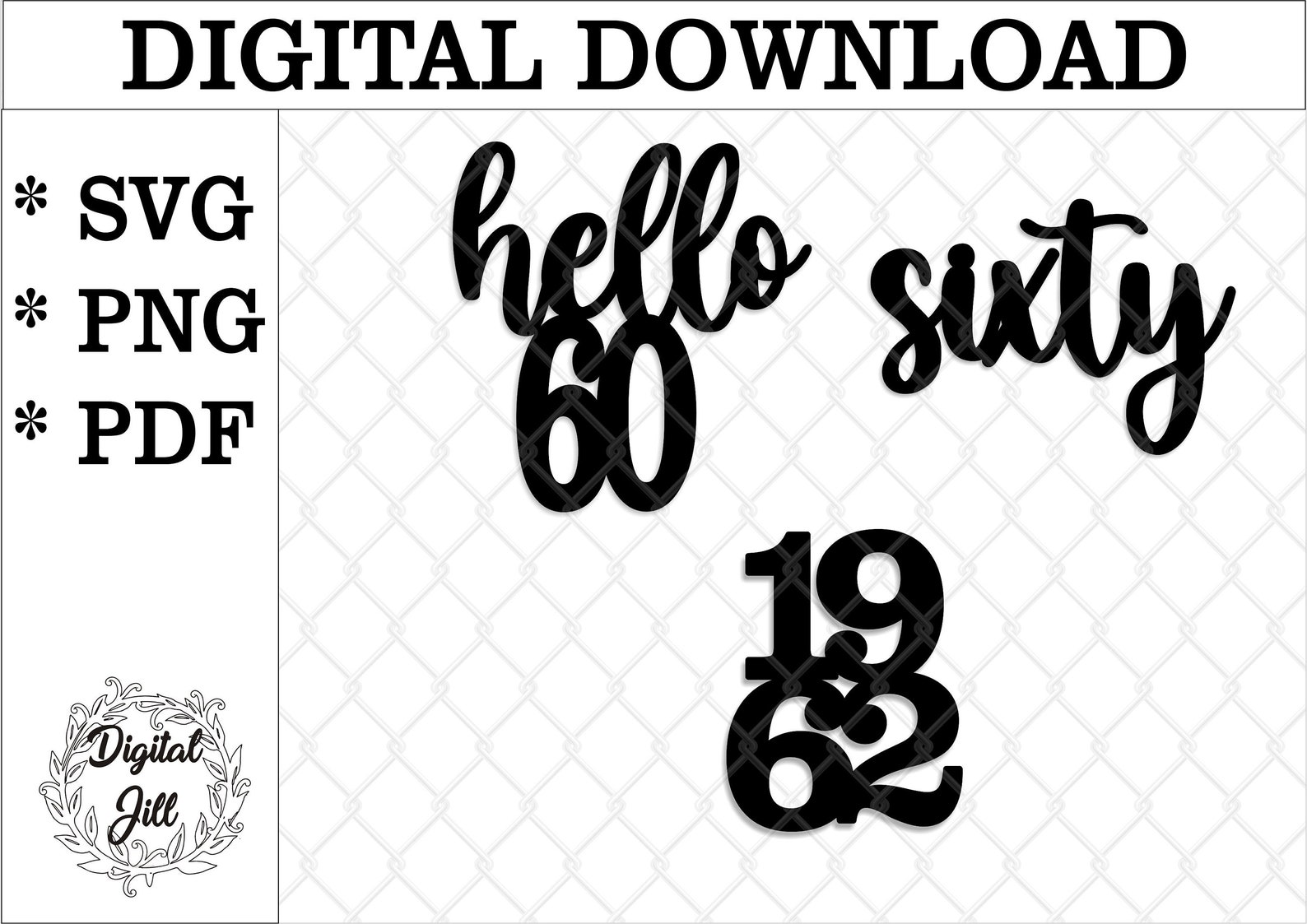 60th Birthday Cupcake Toppers. Cupcake Toppers Svg. Hello - Etsy