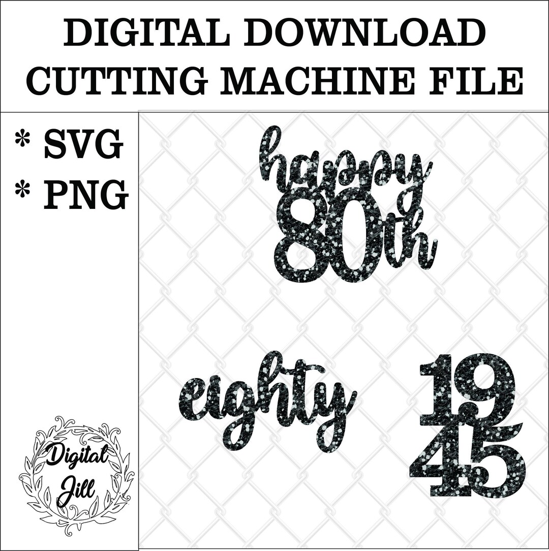 80th Birthday Cupcake Toppers. Cupcake Toppers Svg. Happy 80th Cupcake ...