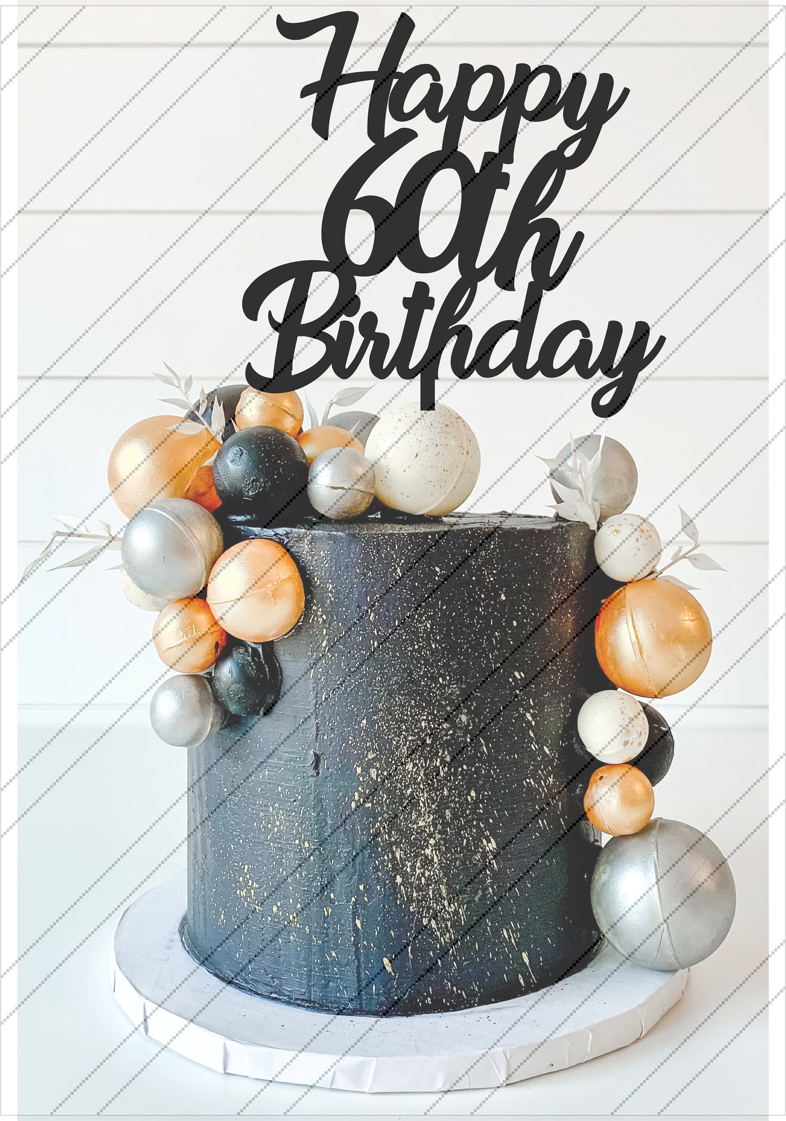60th Birthday Cake Topper SVG File for Laser Cut (digital Download) - Etsy