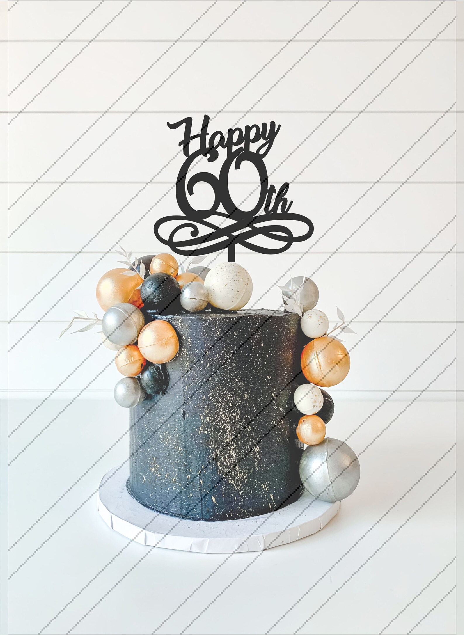 Cake Topper Svg Bundle. 60th Birthday Svg Bundle. Happy 60th Png File ...