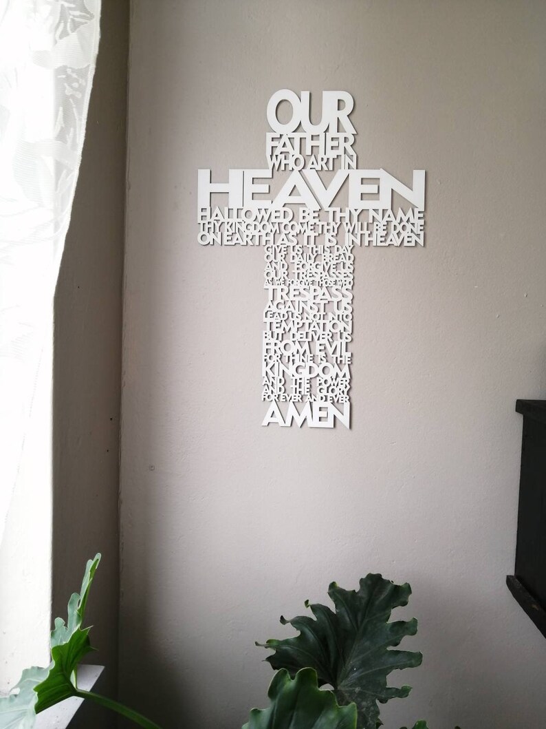 Lord's Prayer Lasercut Cross File. Our Father Cross Svg Lord's Prayer ...