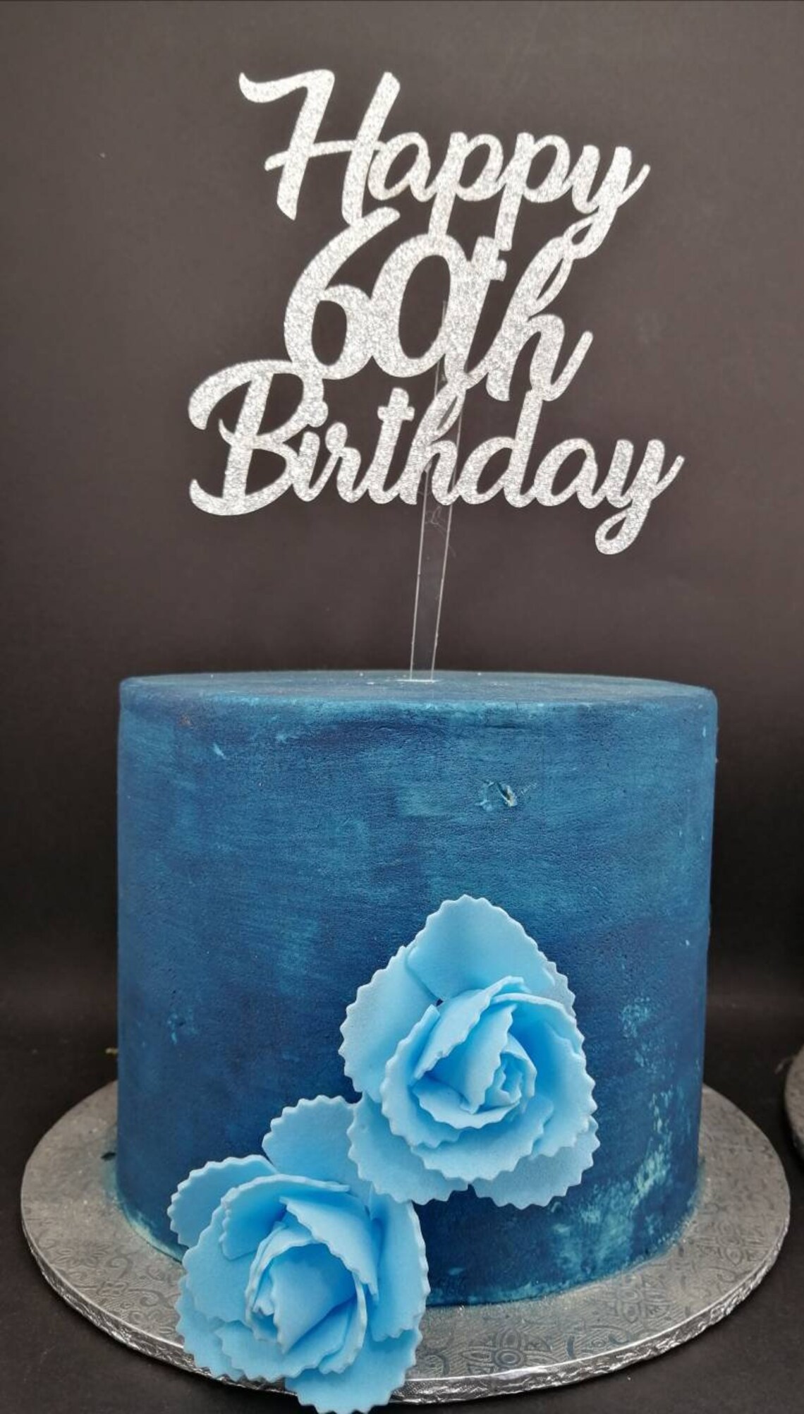 Happy 60th Birthday cake topper. Digital download cake topper. | Etsy