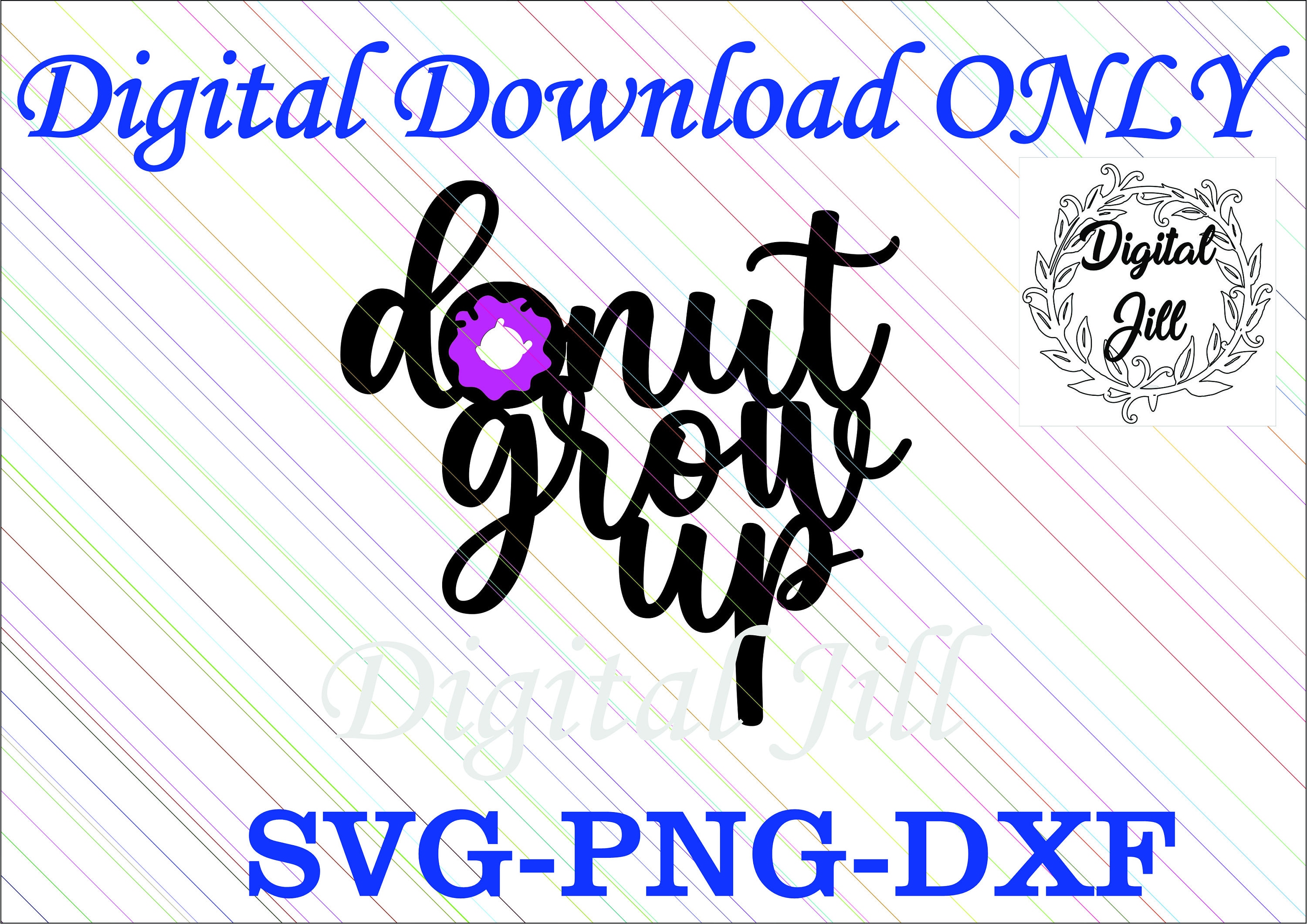 Donut grow up svg. Donut grow up cake topper svg Digital | Etsy