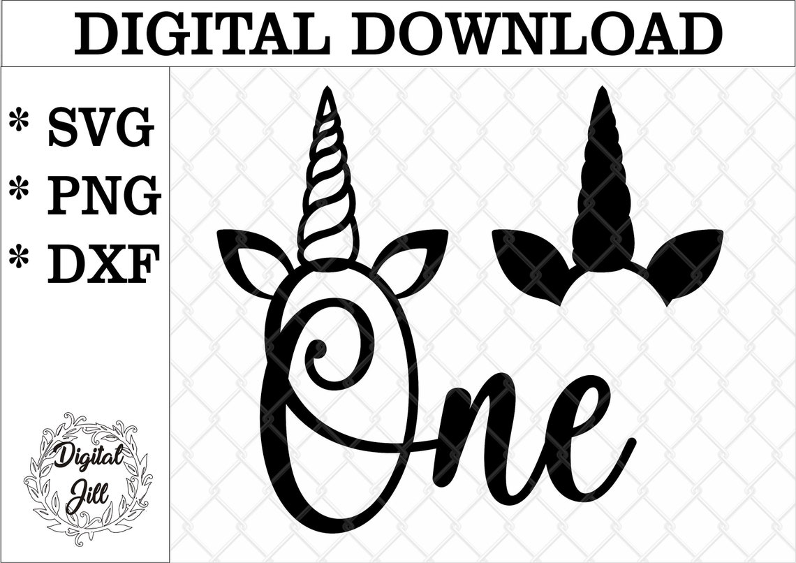 One Svg File. One Unicorn Cake Topper Svg. Digital File. 1st - Etsy