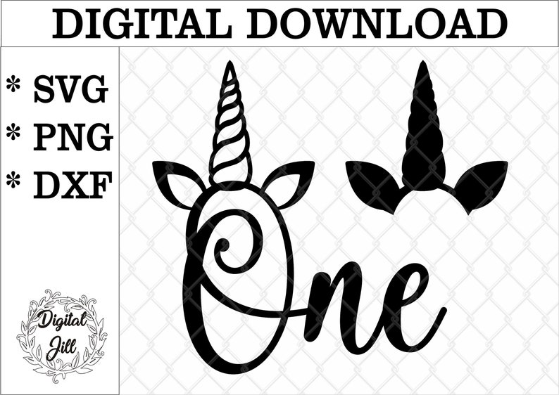 One Svg File. One Unicorn Cake Topper Svg. Digital File. 1st - Etsy