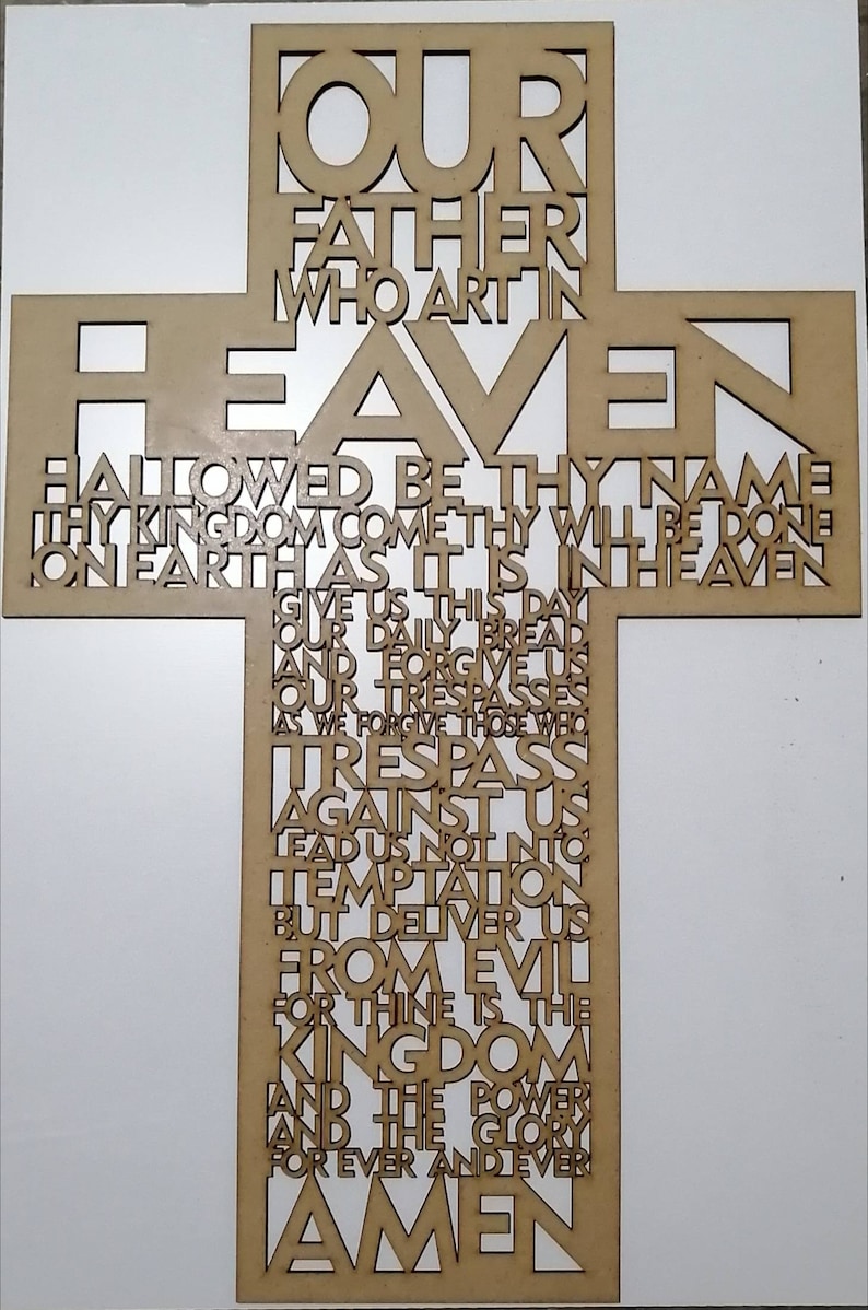 Lord's Prayer With Border Laser Cut Cross File. Our Father - Etsy