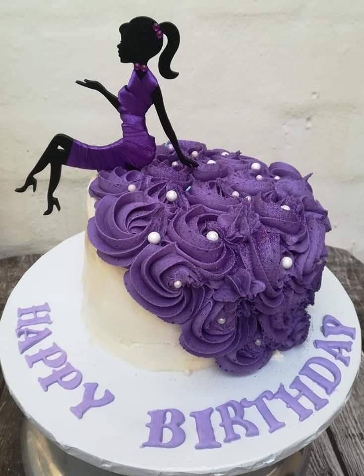 Birthday cake topper. Cake topper digital file Sitting lady cake topper ...