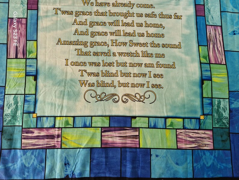 Stained Glass Border Amazing Grace Fabric Panel - Micki Pace Williams ...