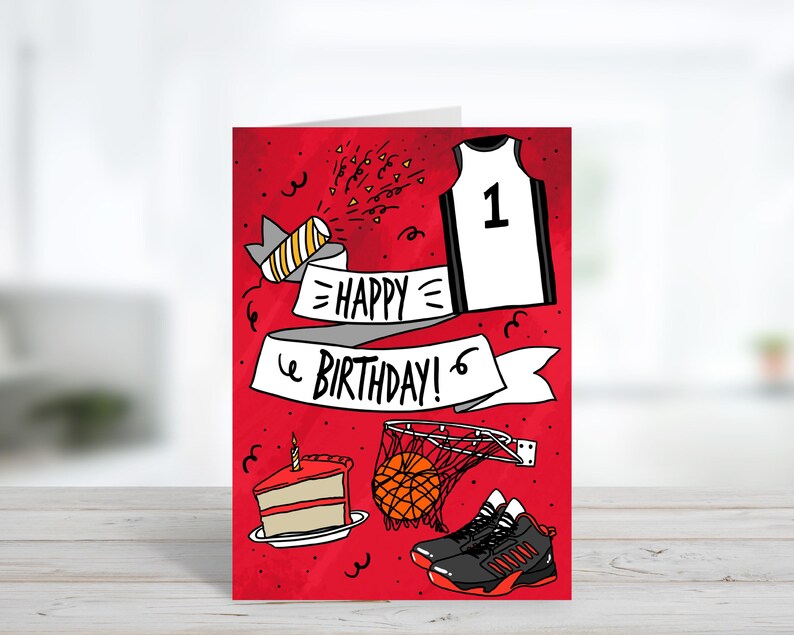 Basketball Birthday Card – Slam Dunk Their Special Day - Etsy