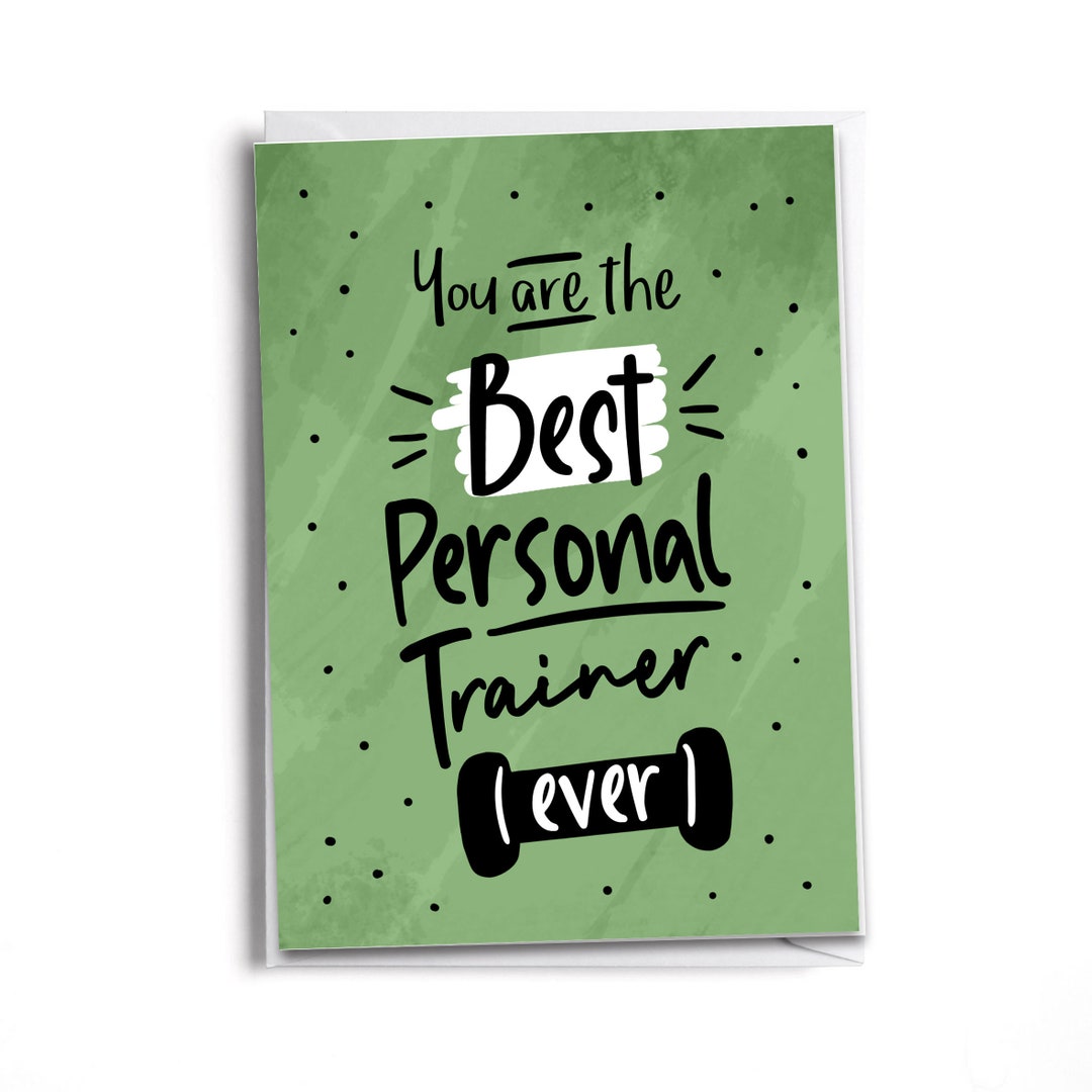 Best Personl Trainer Ever Card | | Health and Fitness | Gym Rat | Thank ...