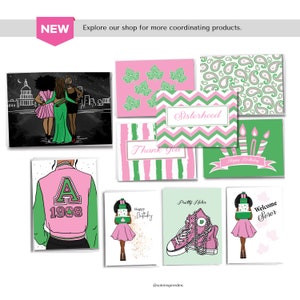 Pink and Green Sisterhood | Welcome Soror | Happy Birthday |thank You ...