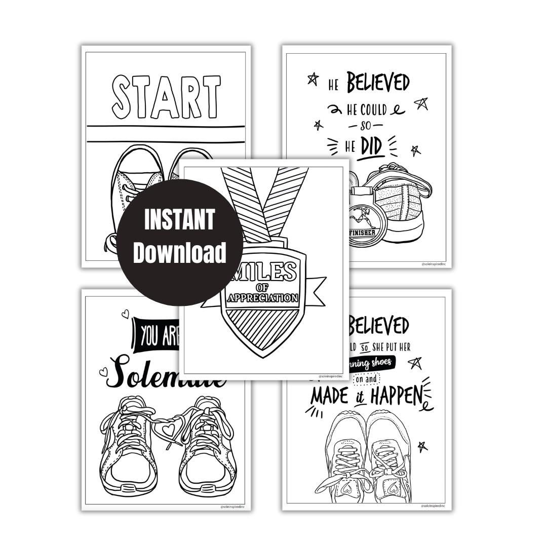 Printable Coloring Pages for Runners – 5 Unique Running-themed Designs ...