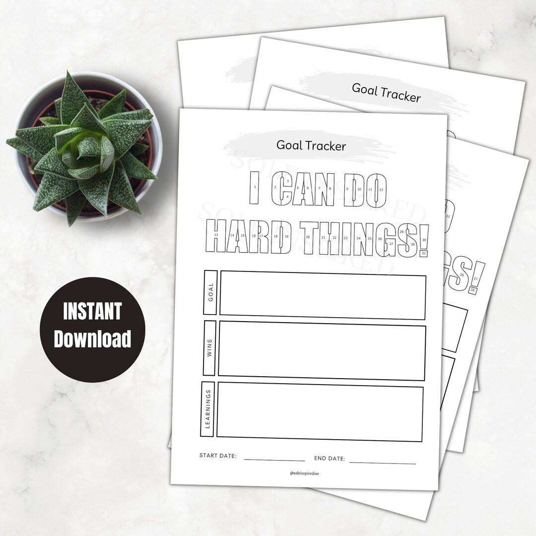 Printable Goal Tracker | Monthly Habit Tracker | Coloring Sheet ...