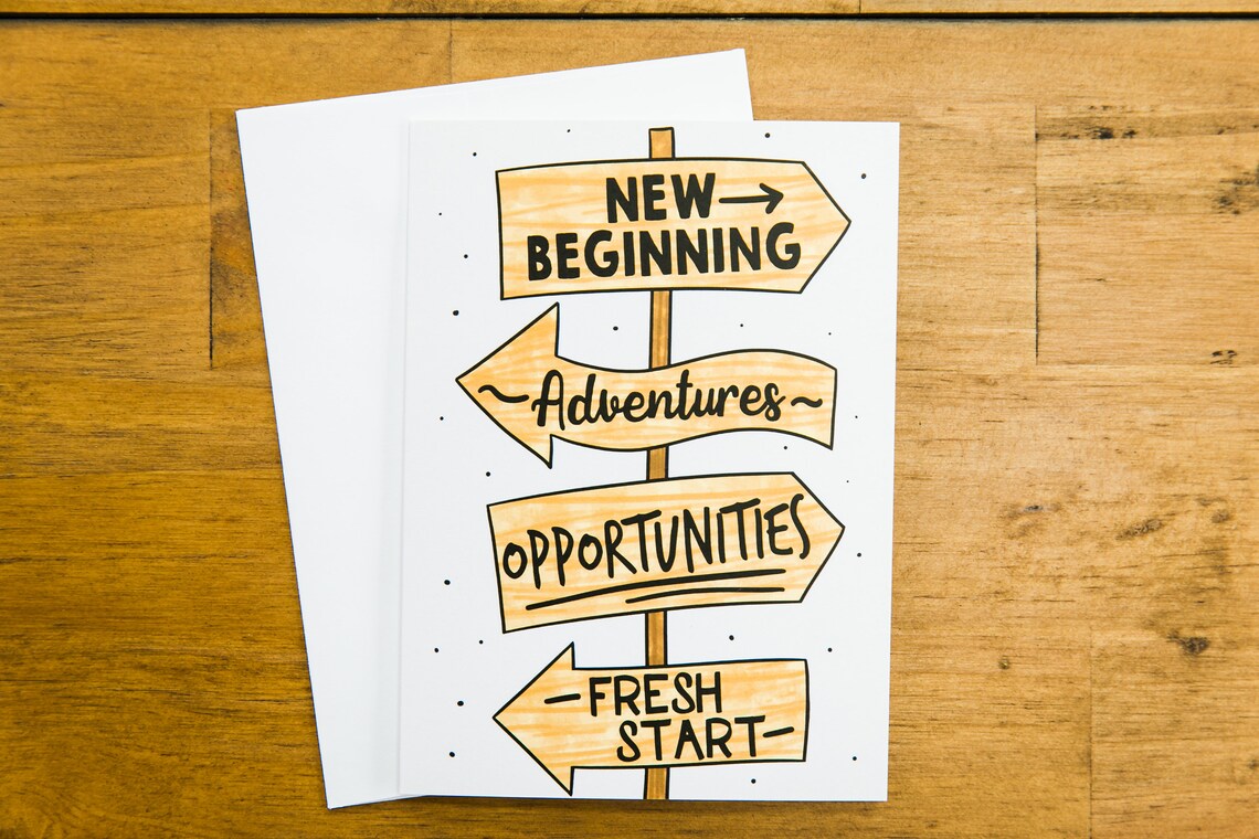 Celebrate a New Beginning | Congratulations | Adventure Awaits - Etsy