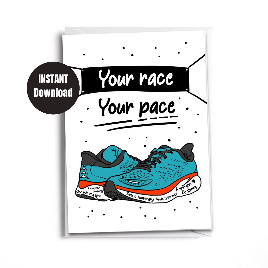 Printable Card for Runner or Walker | Downloadable Card | Digital ...