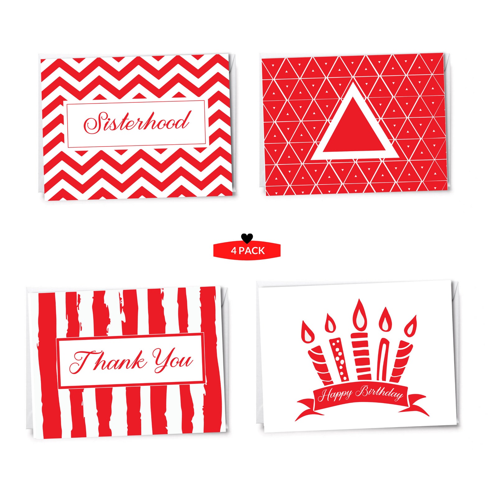 Delta Sigma Theta Inspired Notecards: Red & White Greeting Card Set - Etsy