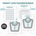 Printable Weight Loss Tracker Instant Digital Download Body Measurement ...