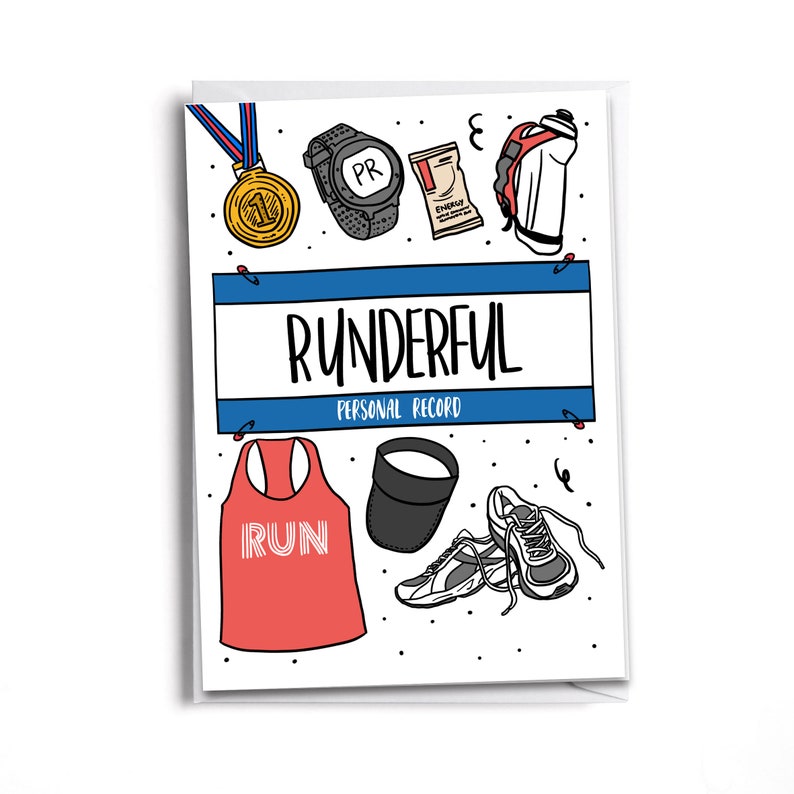 Runner Congratulations Card: 'run-derful' Personal Record - Etsy
