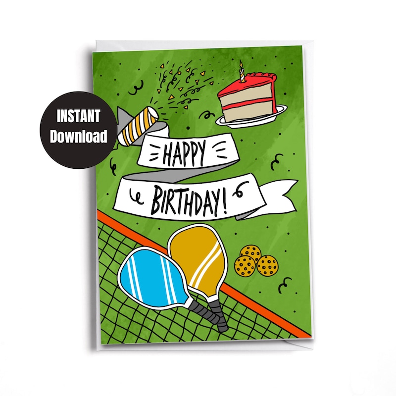Pickleball Birthday Card - Etsy