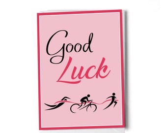 Female Triathlete Card Swim Bike Run Triathlon | Etsy