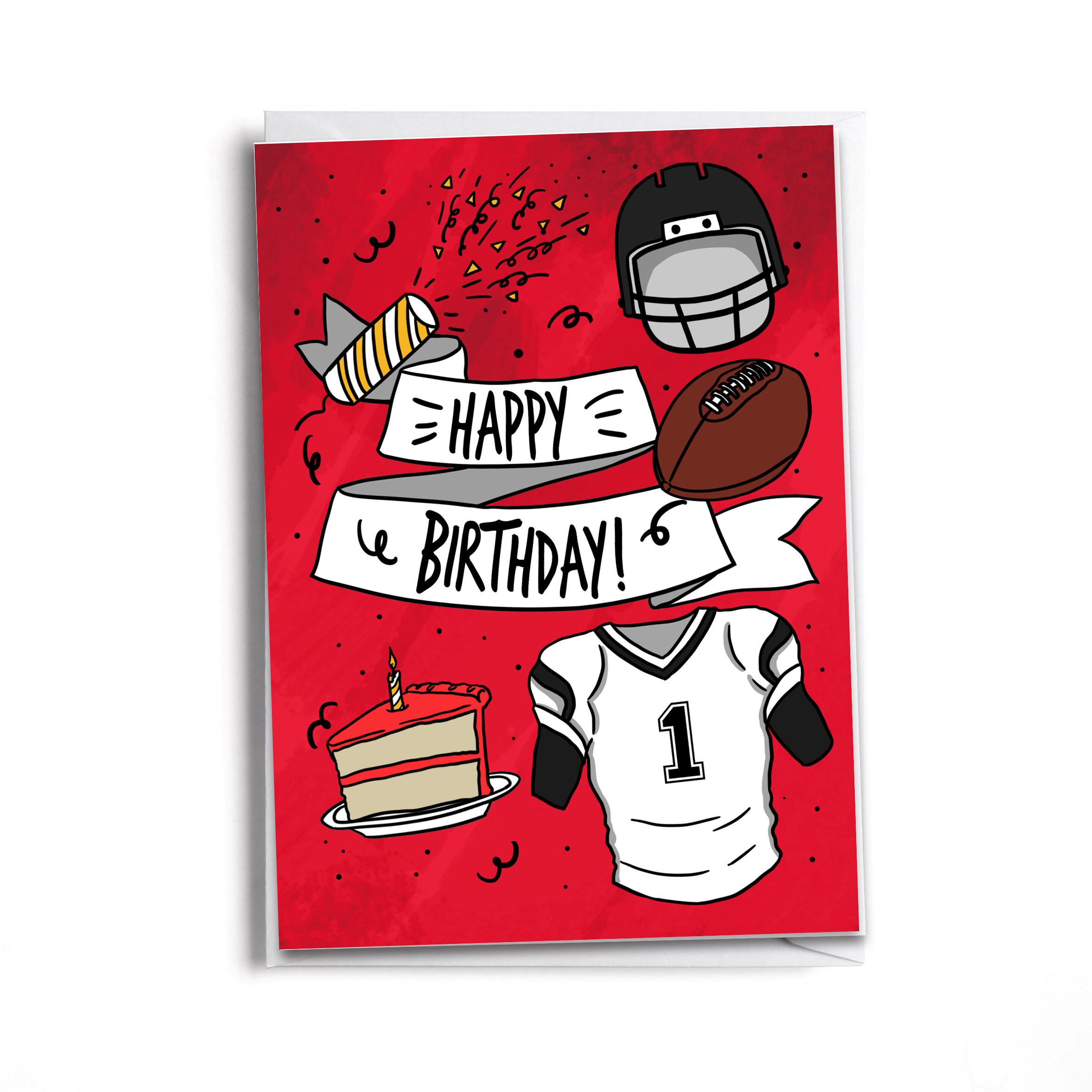 Football Birthday Card: Happy Birthday for Athletes & Fans - Etsy