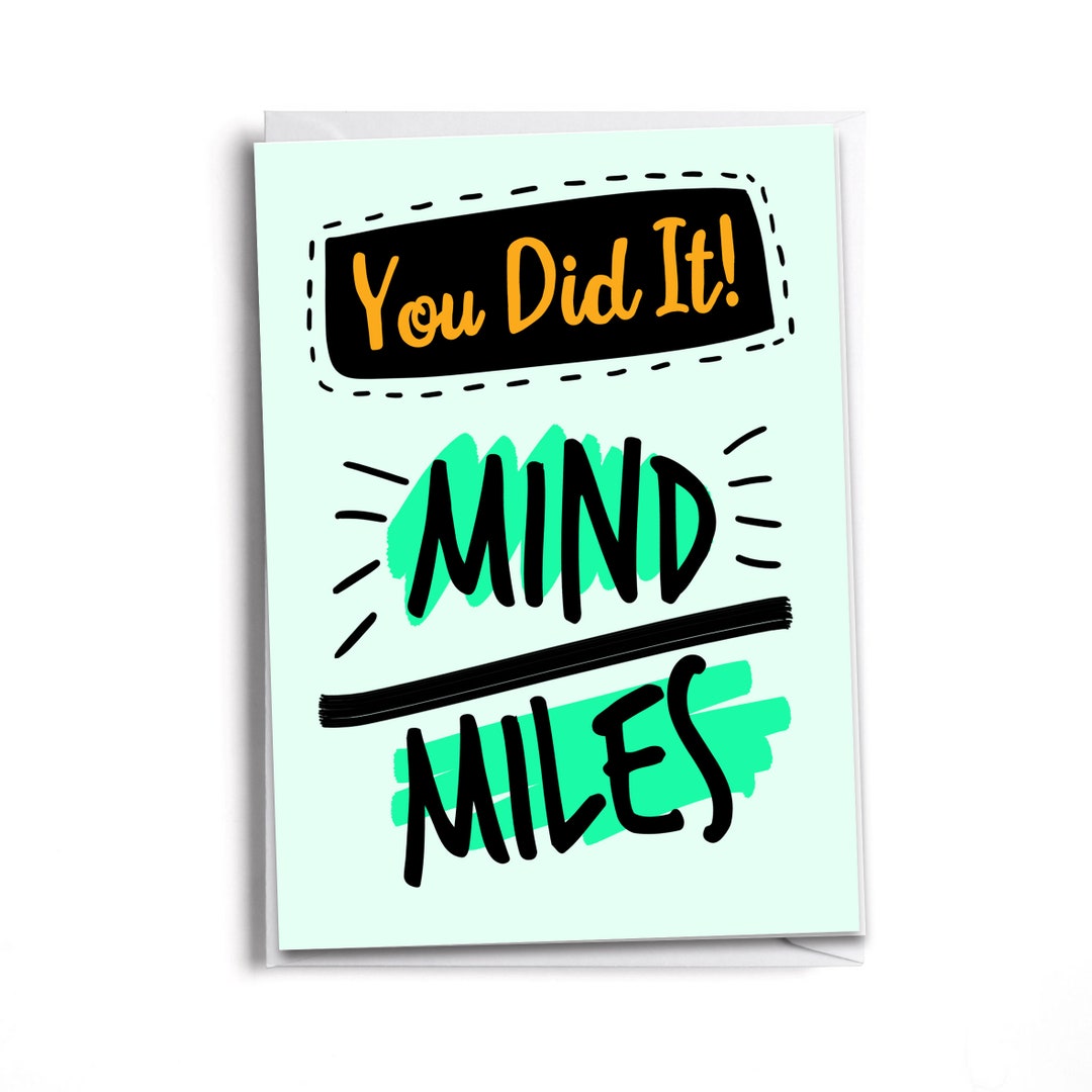 Congratulations Runner Card: Mind Over Miles - You Did It! - Etsy