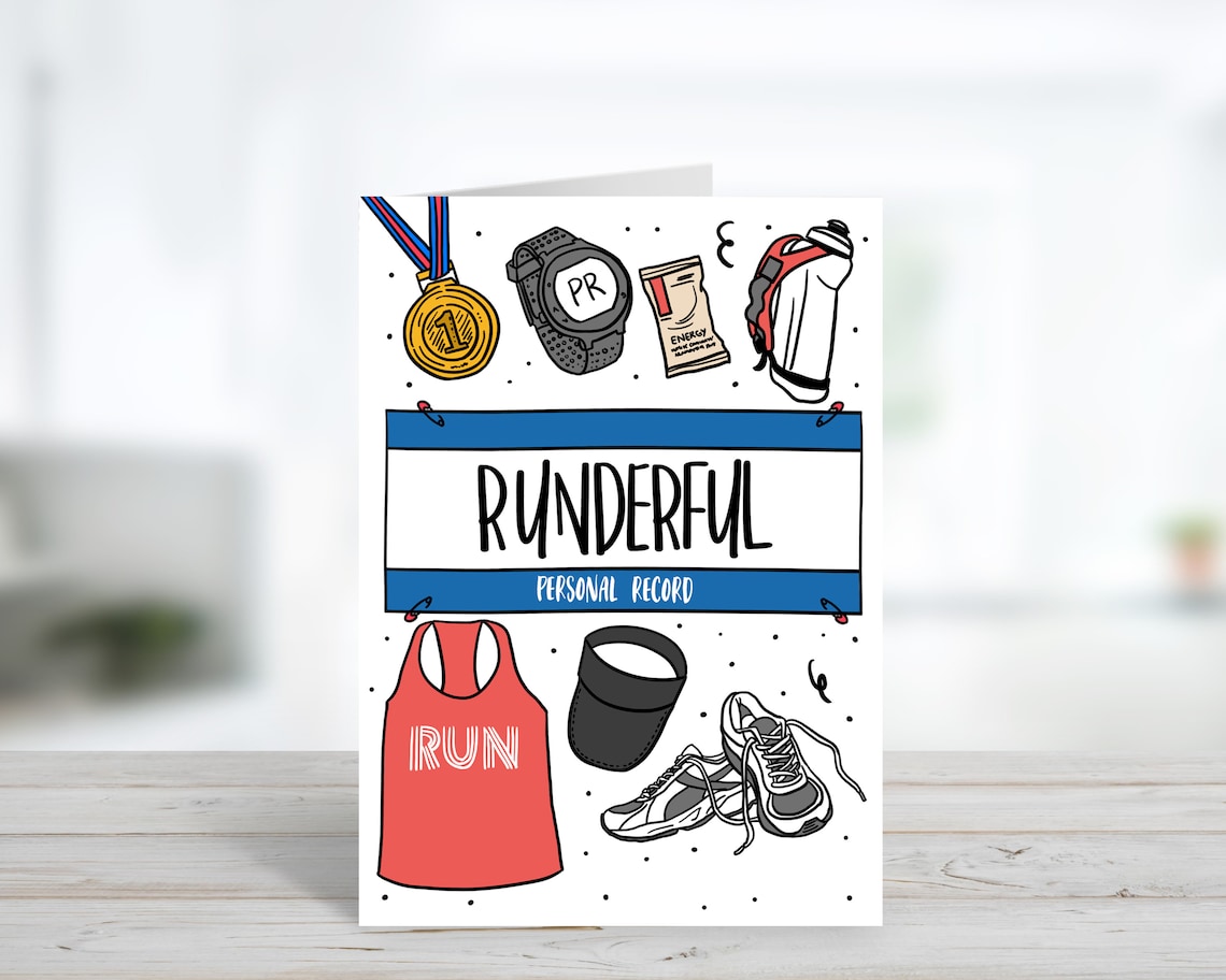 Runner Congratulations Card: 'run-derful' Personal Record - Etsy