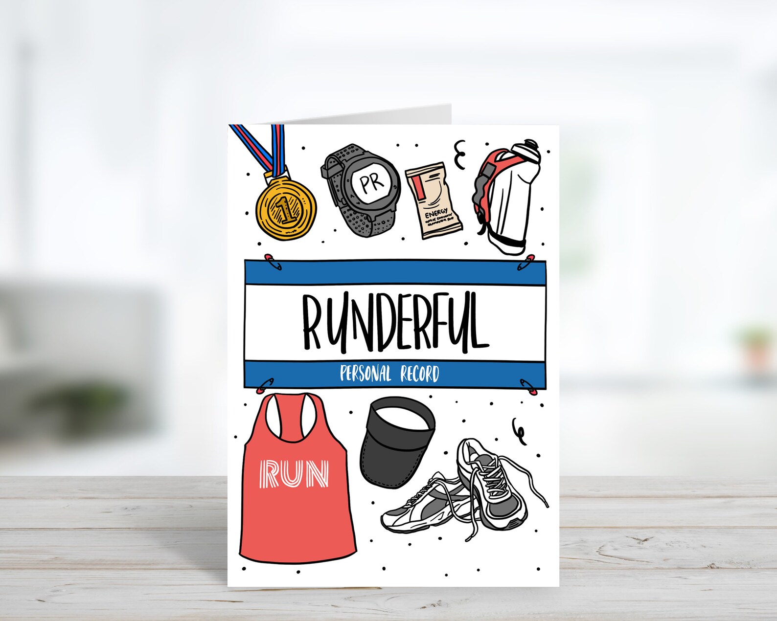 Runner Congratulations Card: 'run-derful' Personal Record - Etsy
