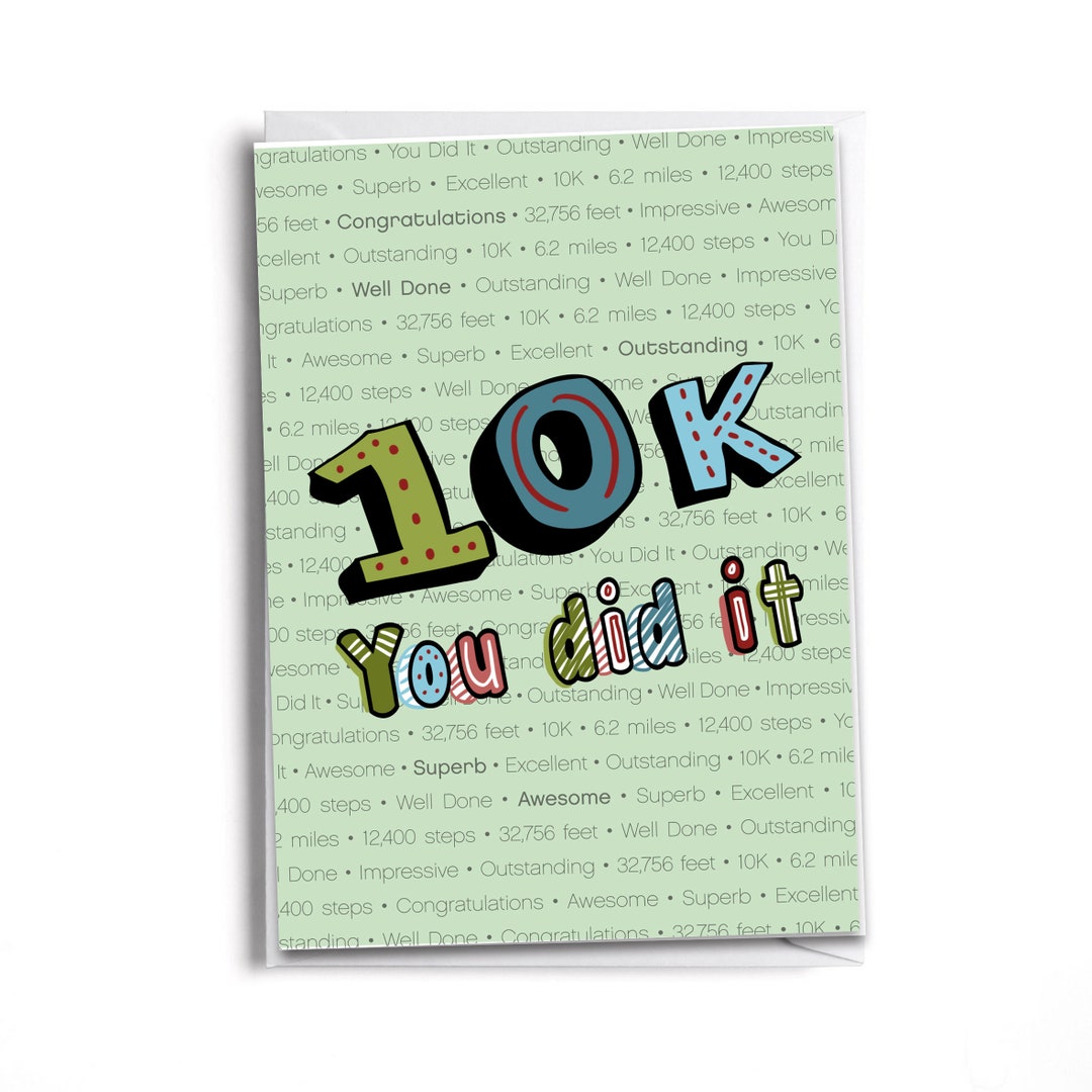 10K Runner Card | Congratulations on 10K | Card for Runner, Athlete ...