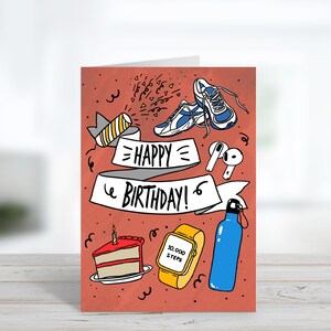 Printable Power Walker Birthday Card| Downloadable Card | Digital ...